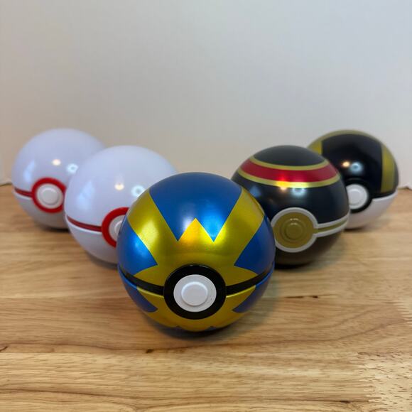 Pokemon | Toys | Pokmon Pokeball Empty Tin Lot Of 5 Quick Premier ...